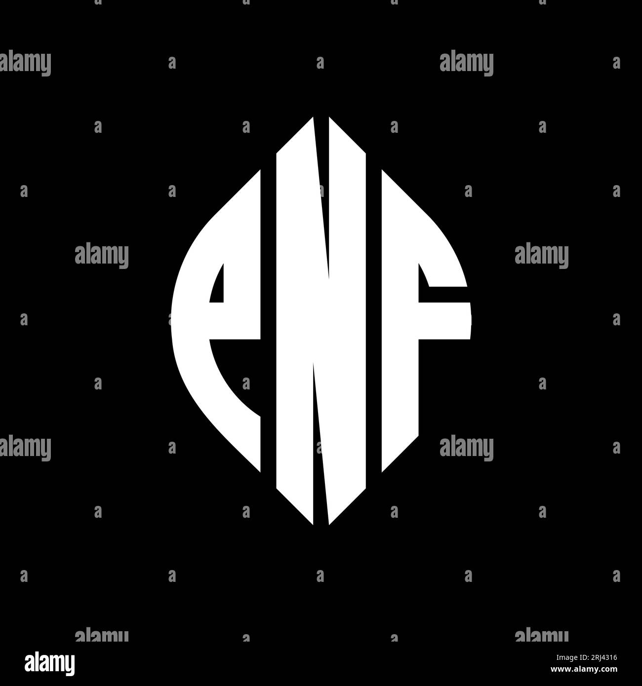 PNF circle letter logo design with circle and ellipse shape. PNF ...