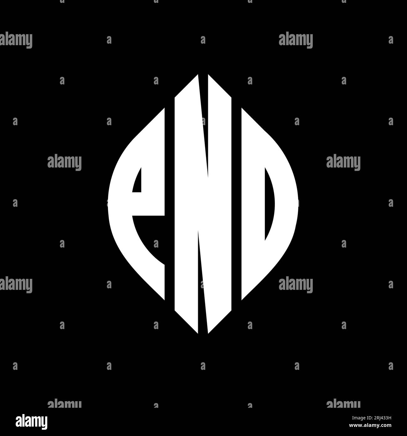 PNO circle letter logo design with circle and ellipse shape. PNO ...
