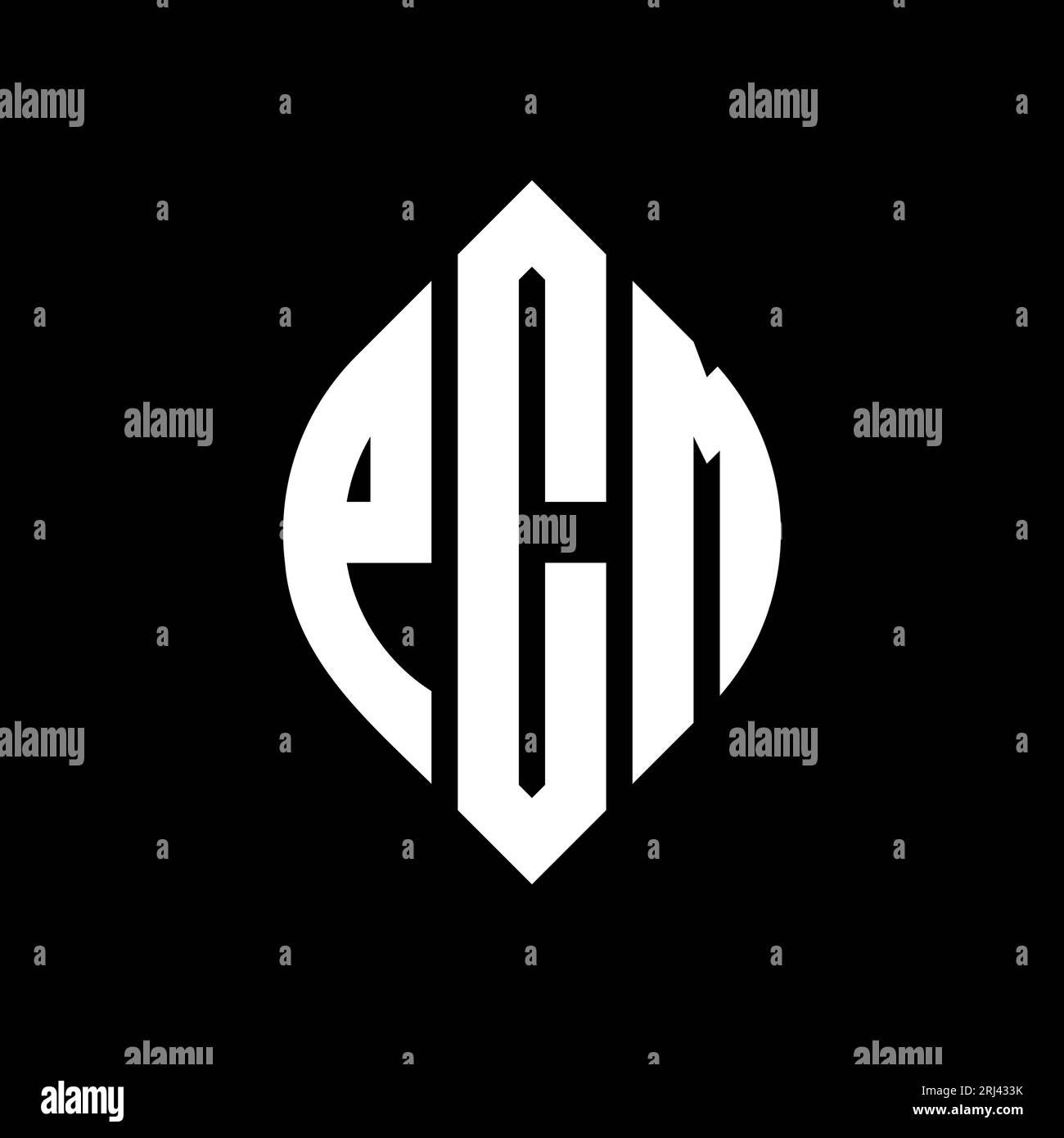 PCM circle letter logo design with circle and ellipse shape. PCM ...