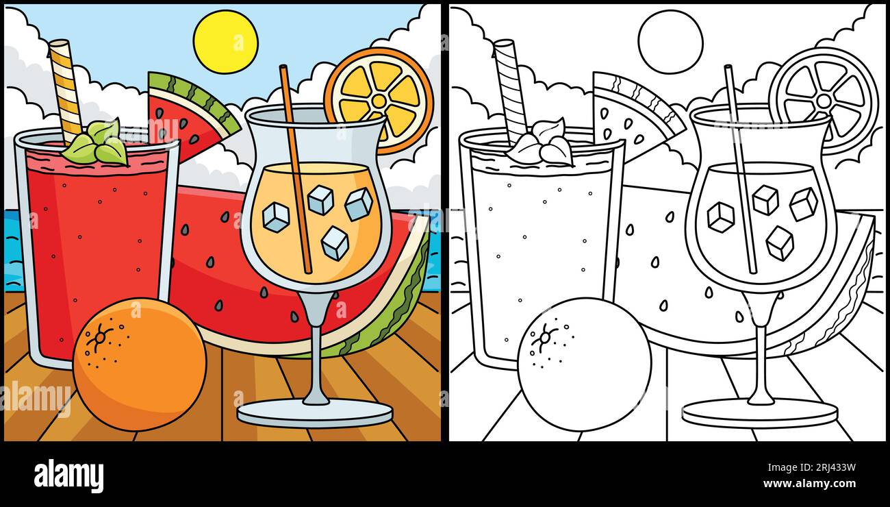 Cocktail coloring page hi-res stock photography and images - Alamy