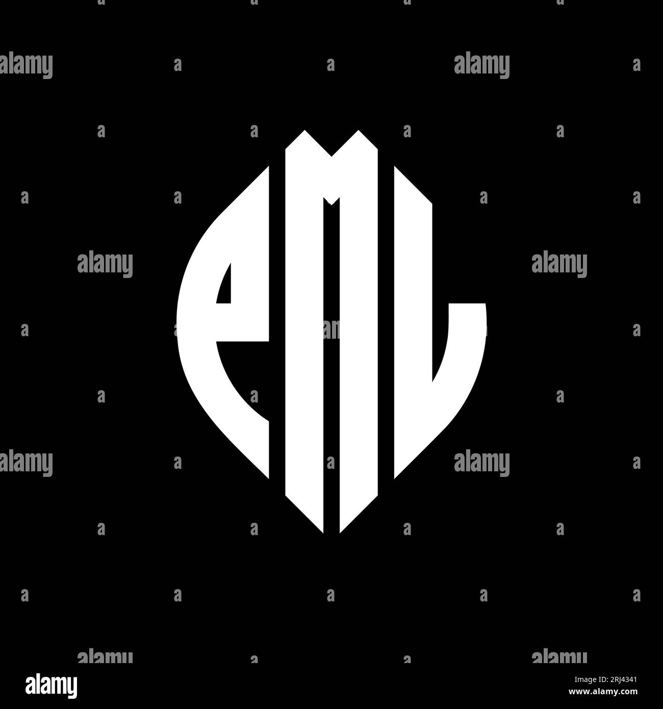PML circle letter logo design with circle and ellipse shape. PML ...