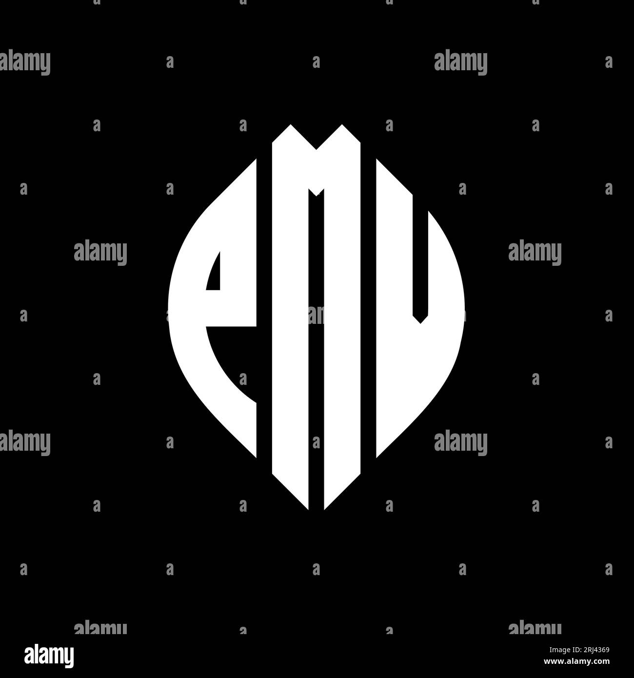 Pmv Circle Letter Logo Design With Circle And Ellipse Shape Pmv Ellipse Letters With