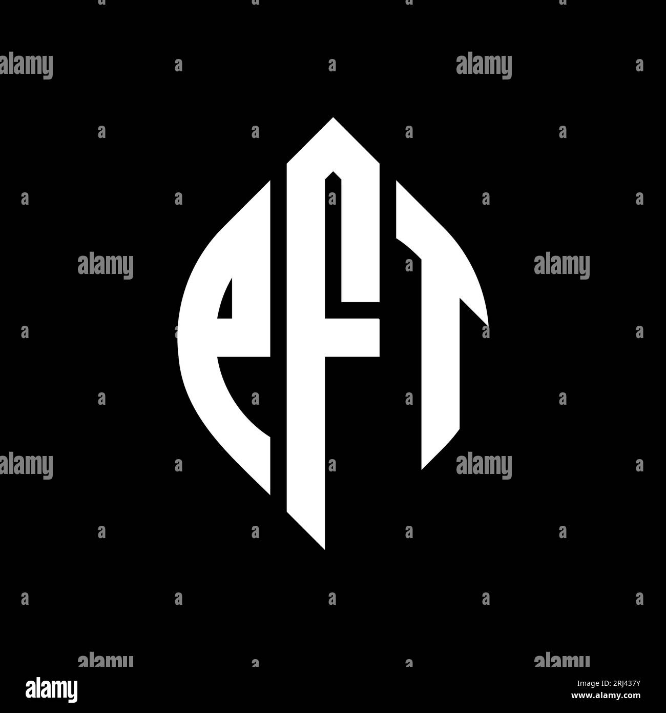 PFT circle letter logo design with circle and ellipse shape. PFT ...