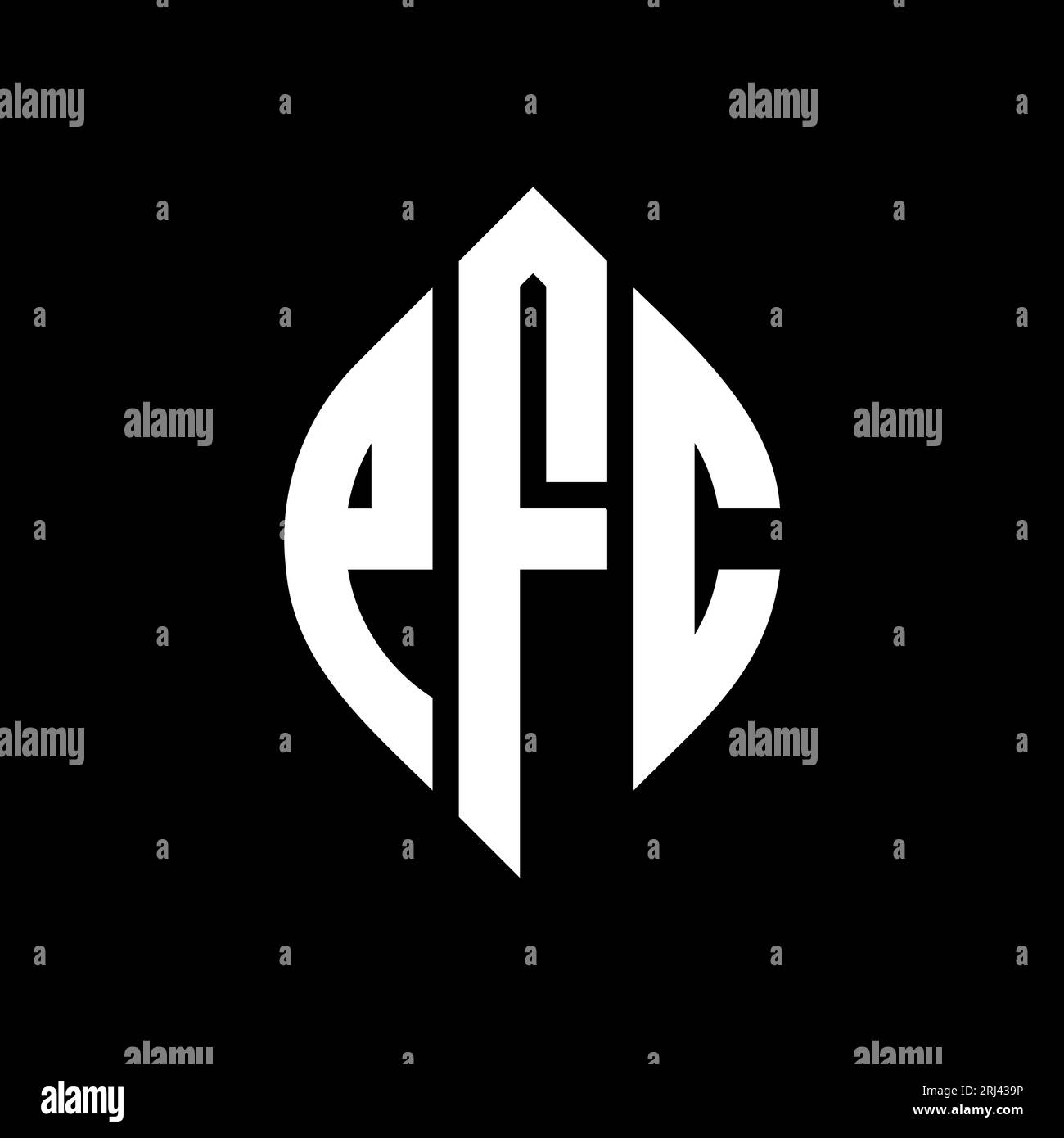 PFC circle letter logo design with circle and ellipse shape. PFC ...