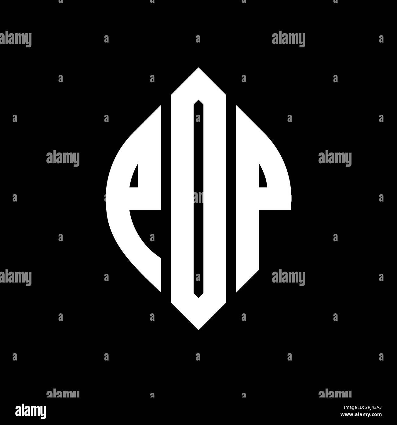 POP circle letter logo design with circle and ellipse shape. POP ...