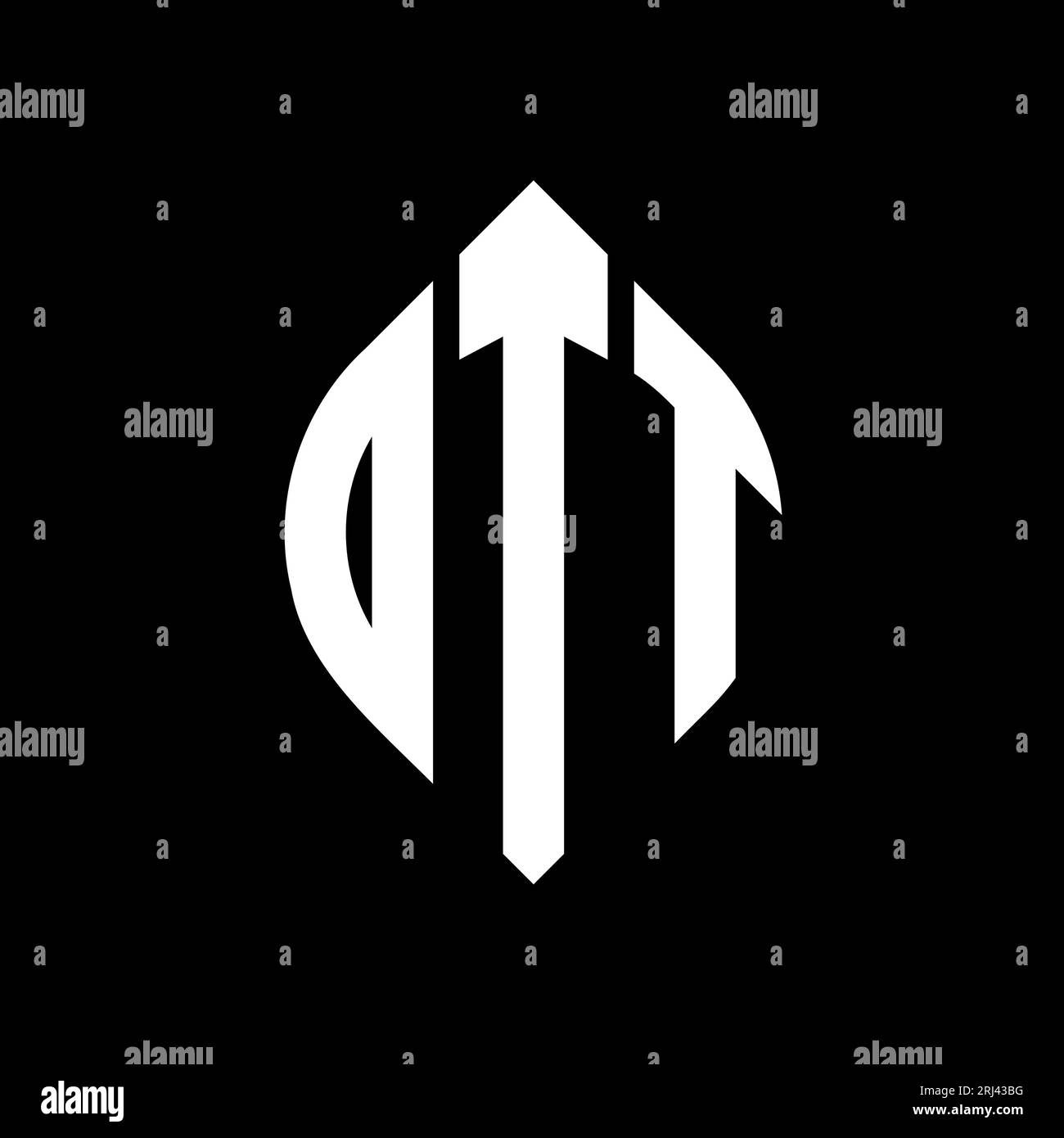 OTT circle letter logo design with circle and ellipse shape. OTT ellipse letters with ...