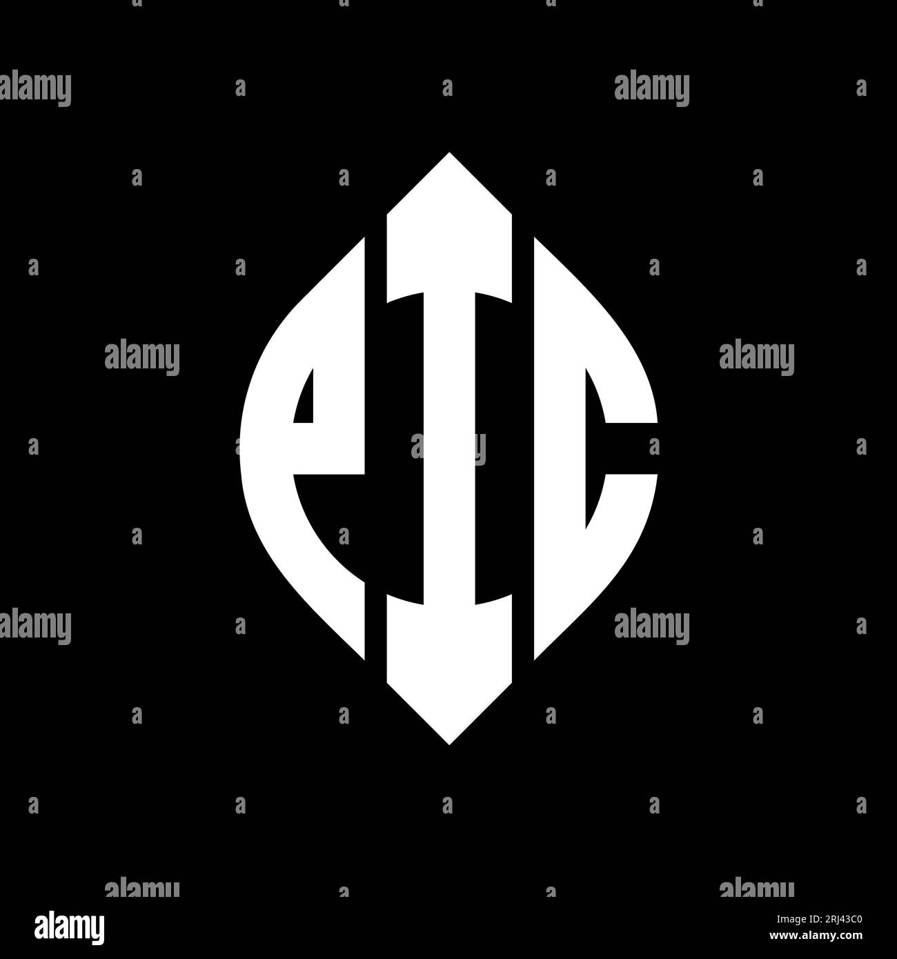PIC circle letter logo design with circle and ellipse shape. PIC ...