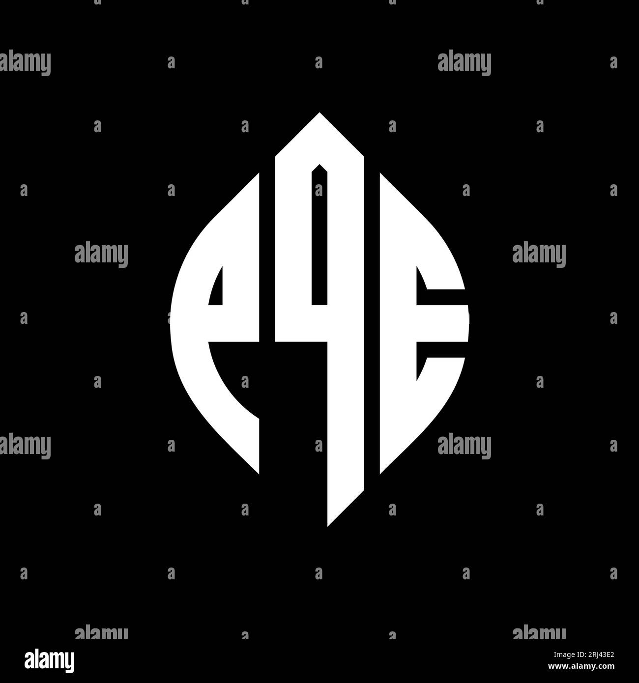 PQE circle letter logo design with circle and ellipse shape. PQE ...