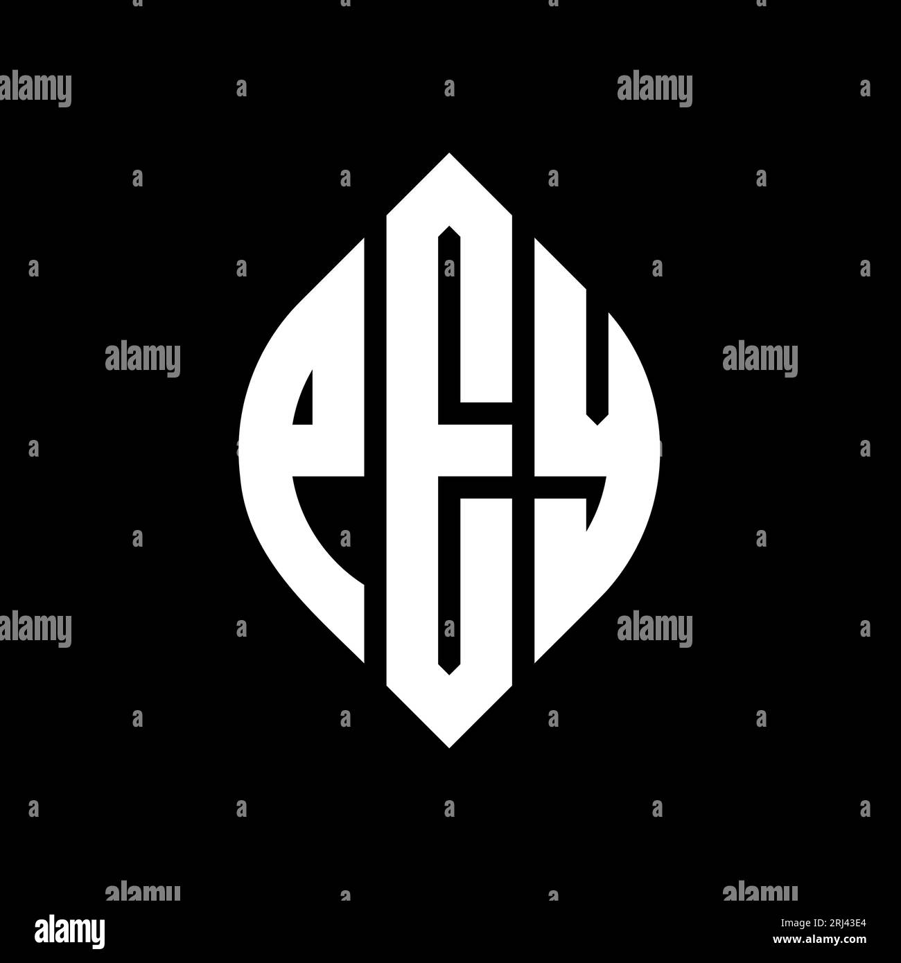 PEY circle letter logo design with circle and ellipse shape. PEY ...