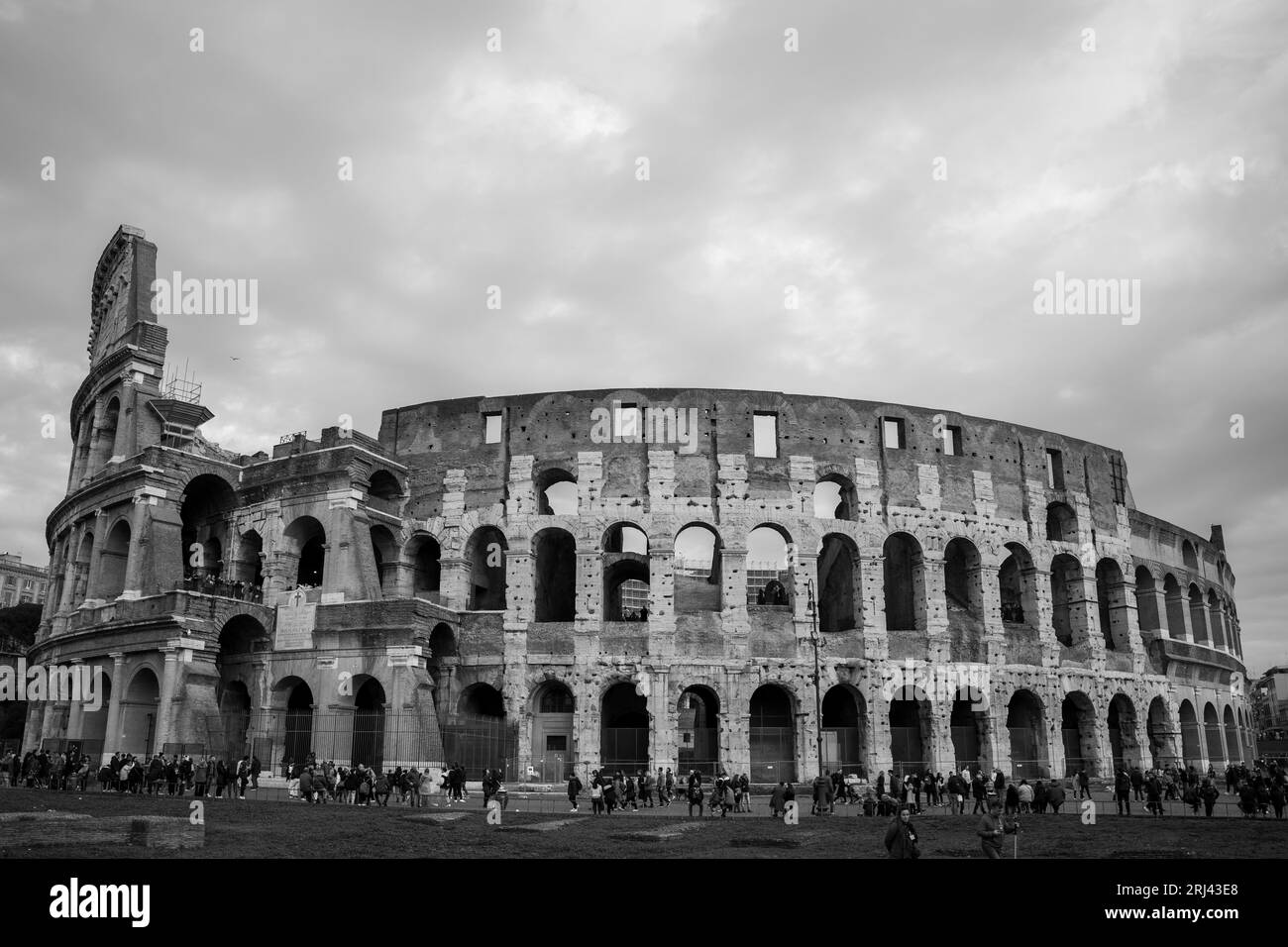 An image of the iconic Colosseum in Rome, Italy, illuminated in black ...