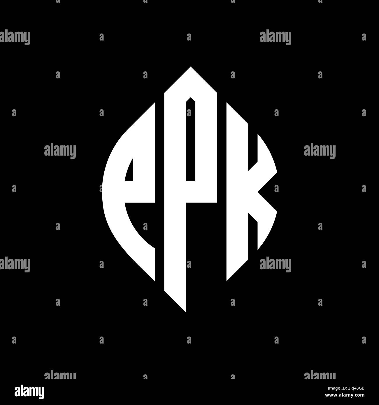 PPK circle letter logo design with circle and ellipse shape. PPK ...