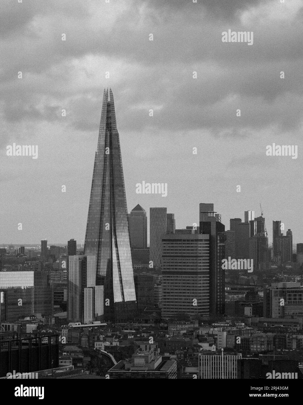 A monochromatic view of the iconic Shard building and other modern ...