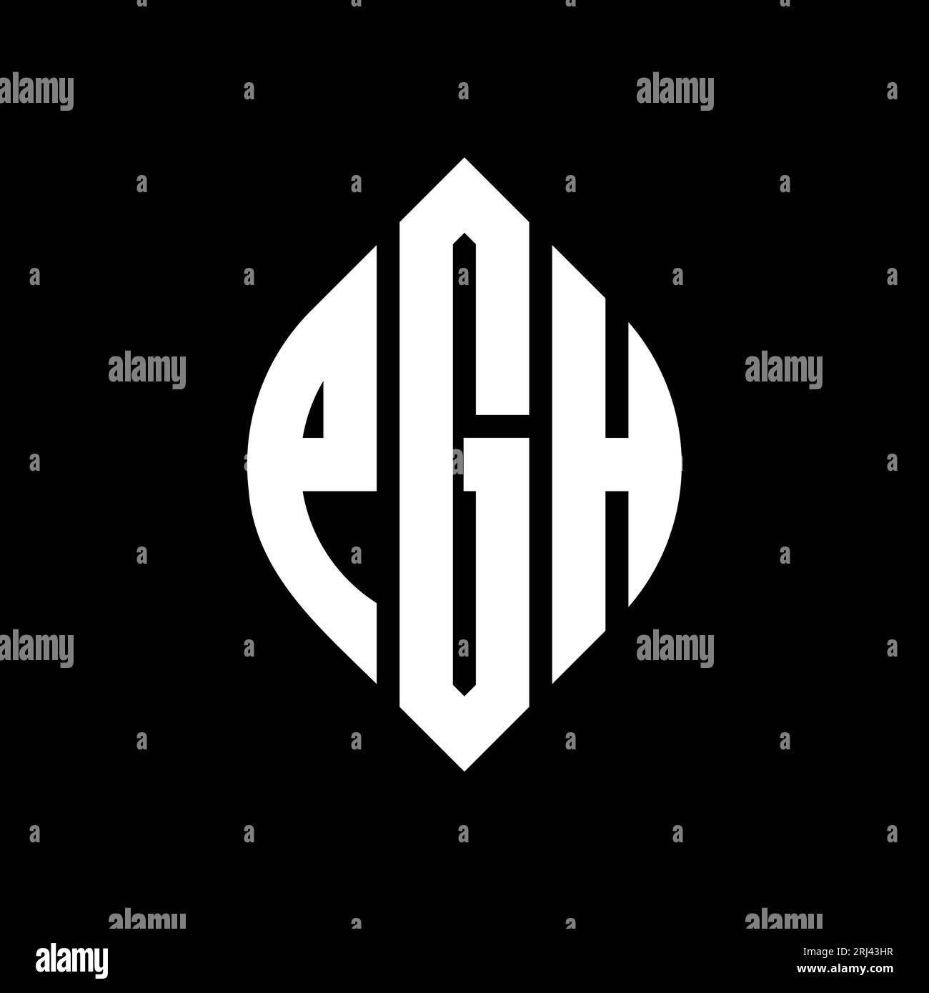 PGH circle letter logo design with circle and ellipse shape. PGH ...