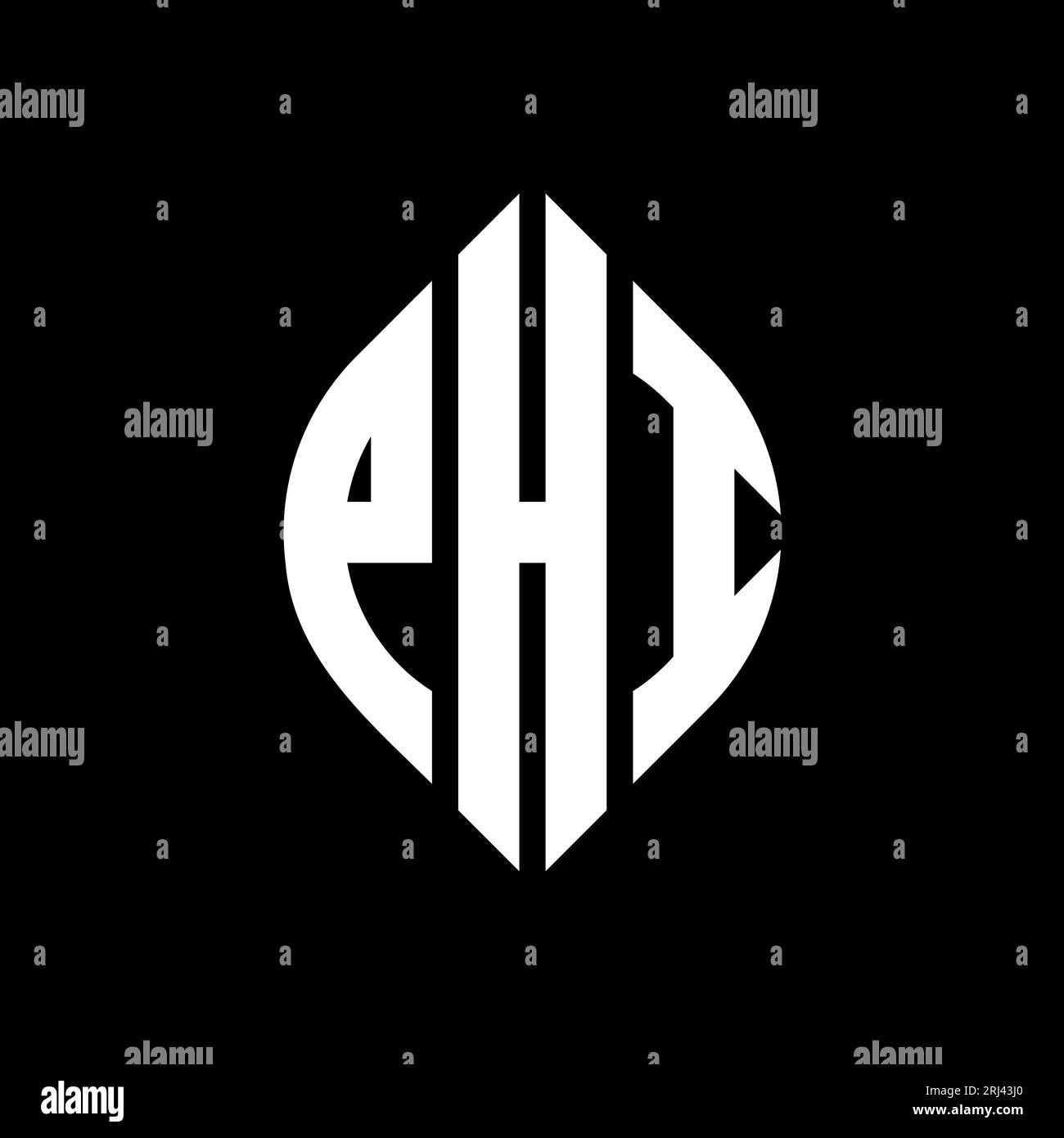 PHI circle letter logo design with circle and ellipse shape. PHI ...