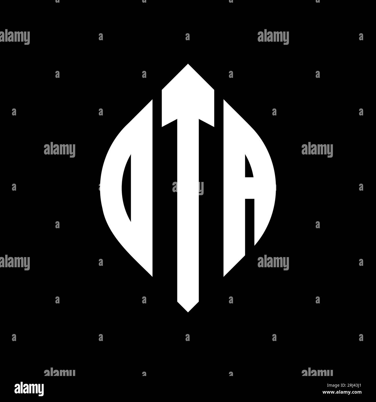 OTA circle letter logo design with circle and ellipse shape. OTA ...