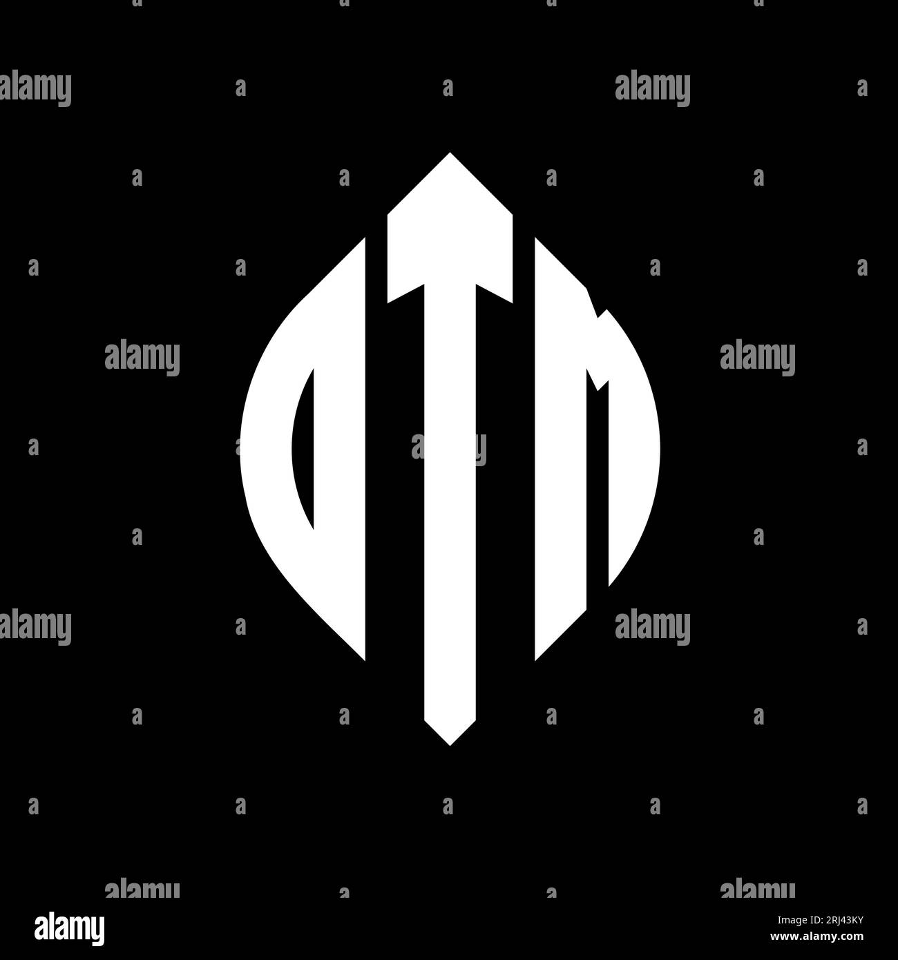 OTM circle letter logo design with circle and ellipse shape. OTM ...