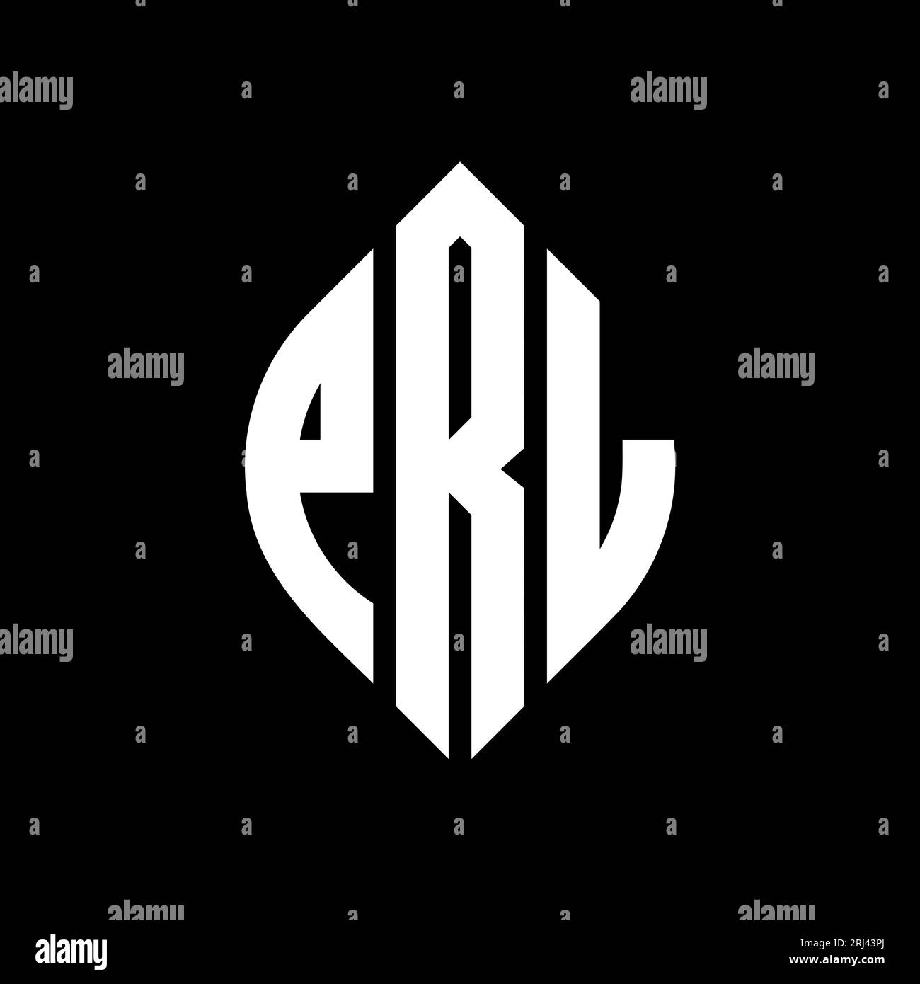 PRL circle letter logo design with circle and ellipse shape. PRL ...