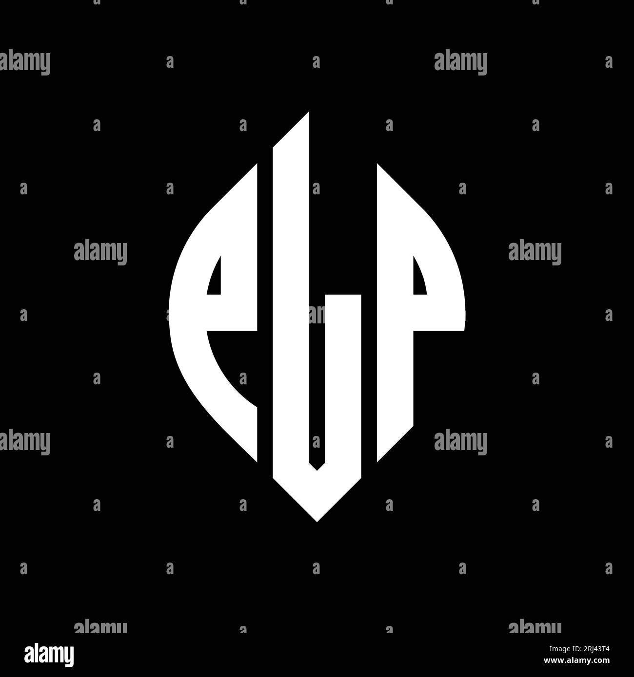PLP circle letter logo design with circle and ellipse shape. PLP ...