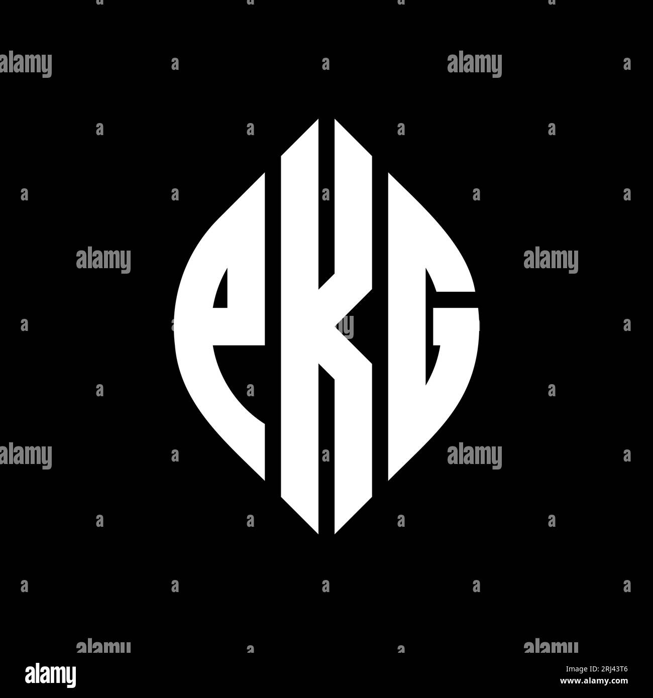 PKG circle letter logo design with circle and ellipse shape. PKG ...