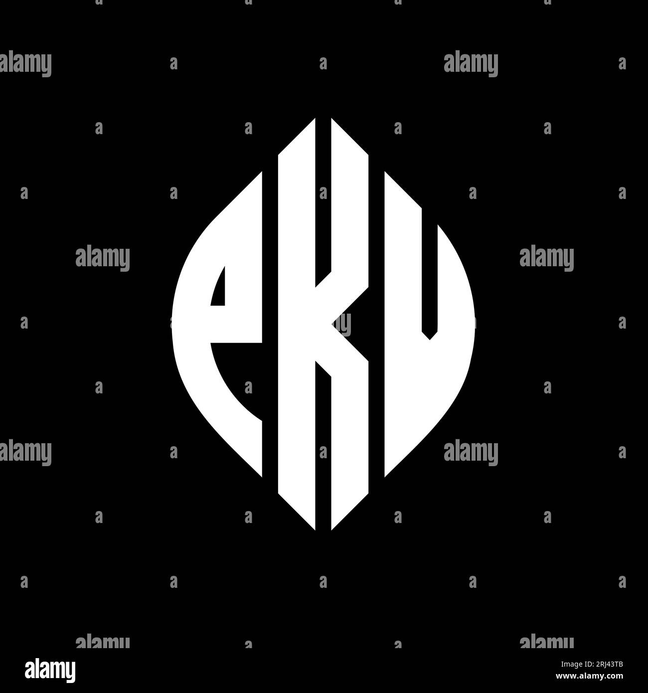 PKV circle letter logo design with circle and ellipse shape. PKV ...
