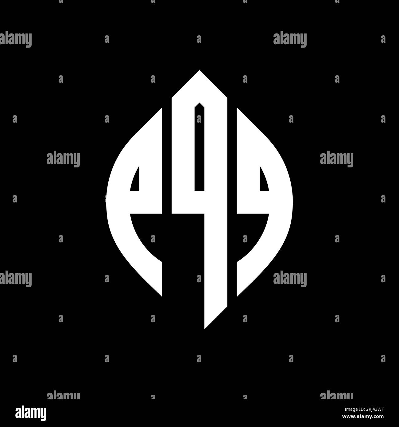 PQQ circle letter logo design with circle and ellipse shape. PQQ ...