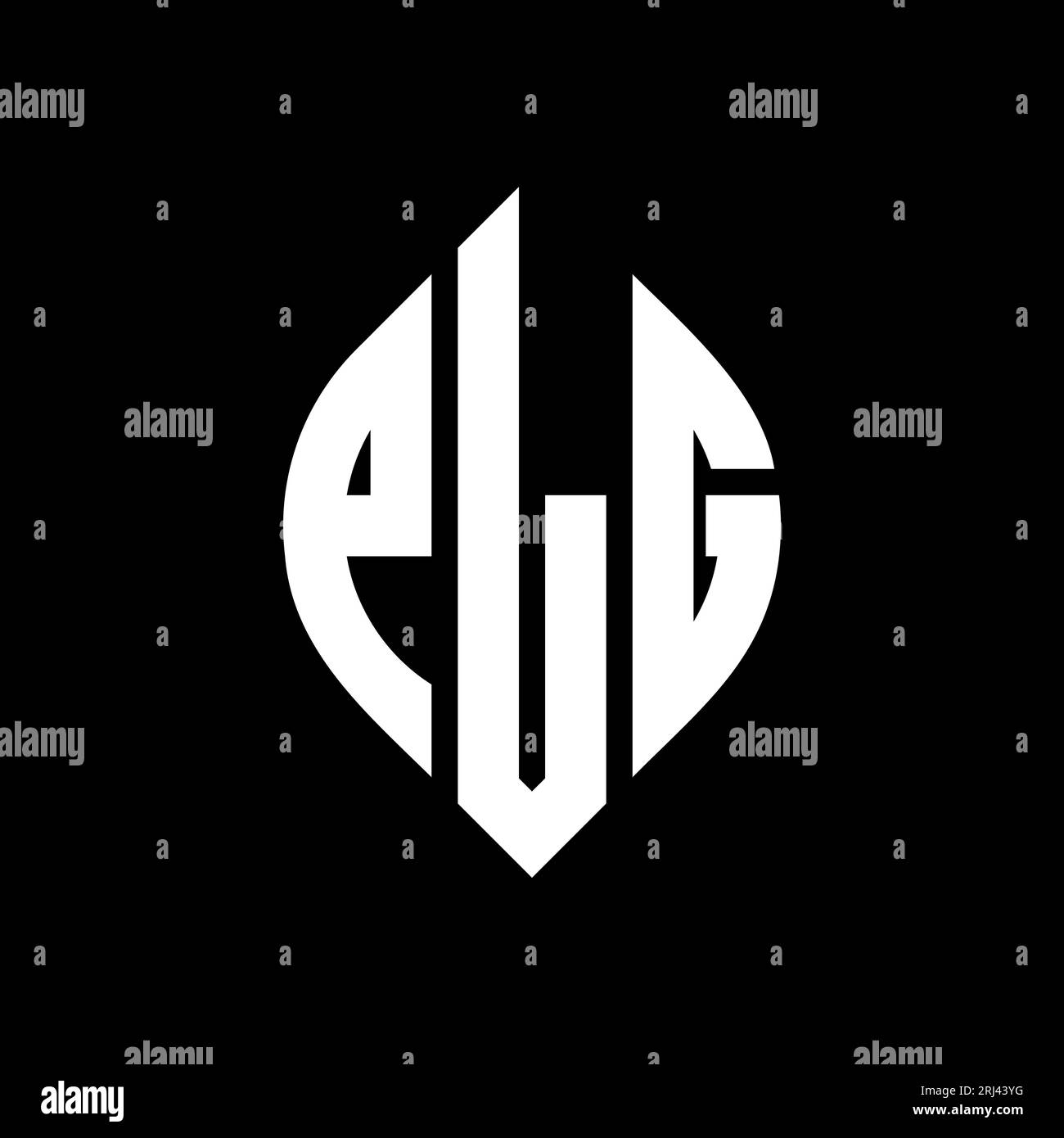 PLG circle letter logo design with circle and ellipse shape. PLG ellipse letters with ...