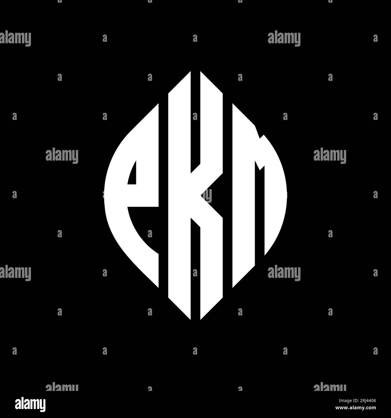 PKM circle letter logo design with circle and ellipse shape. PKM ...