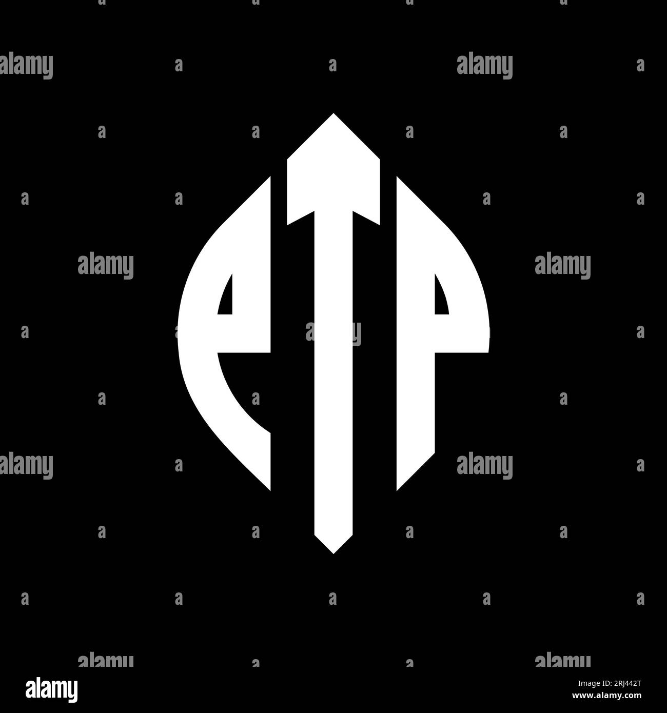 PTP circle letter logo design with circle and ellipse shape. PTP ...