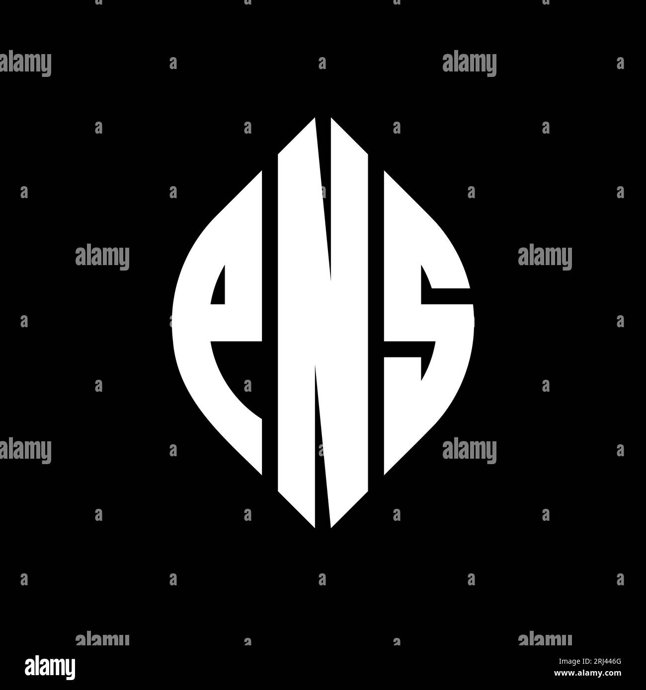 PNS circle letter logo design with circle and ellipse shape. PNS ...