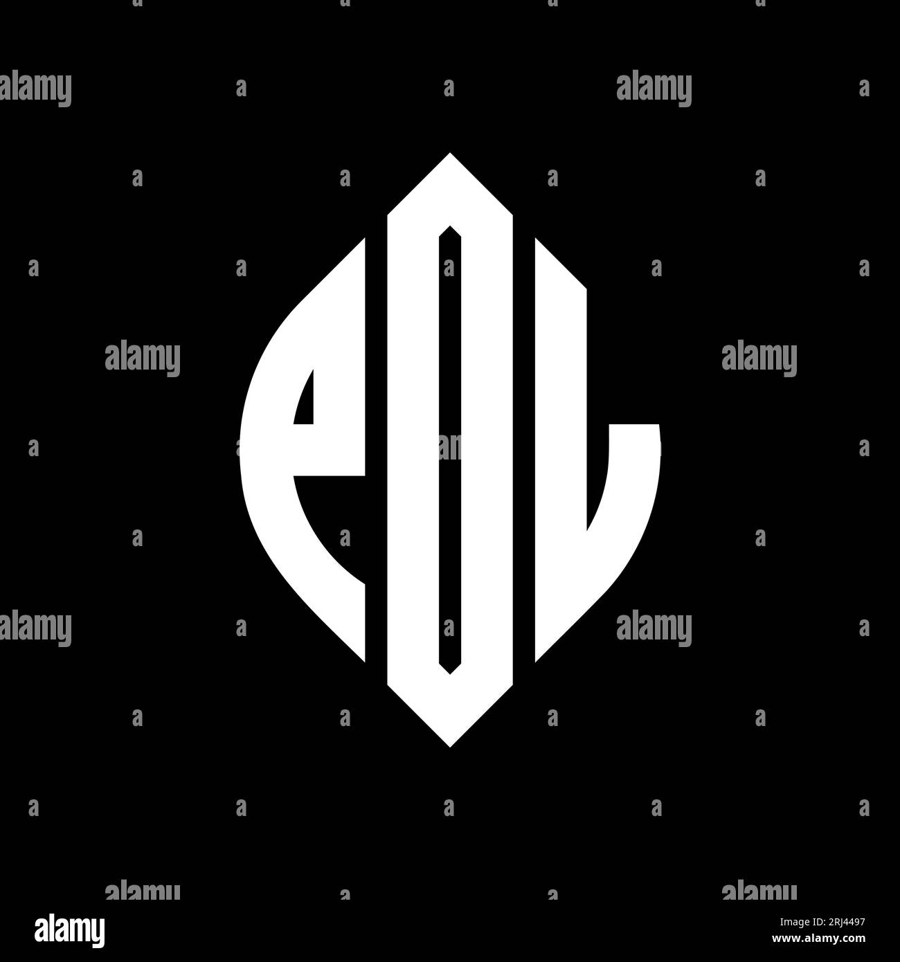 POL circle letter logo design with circle and ellipse shape. POL ...