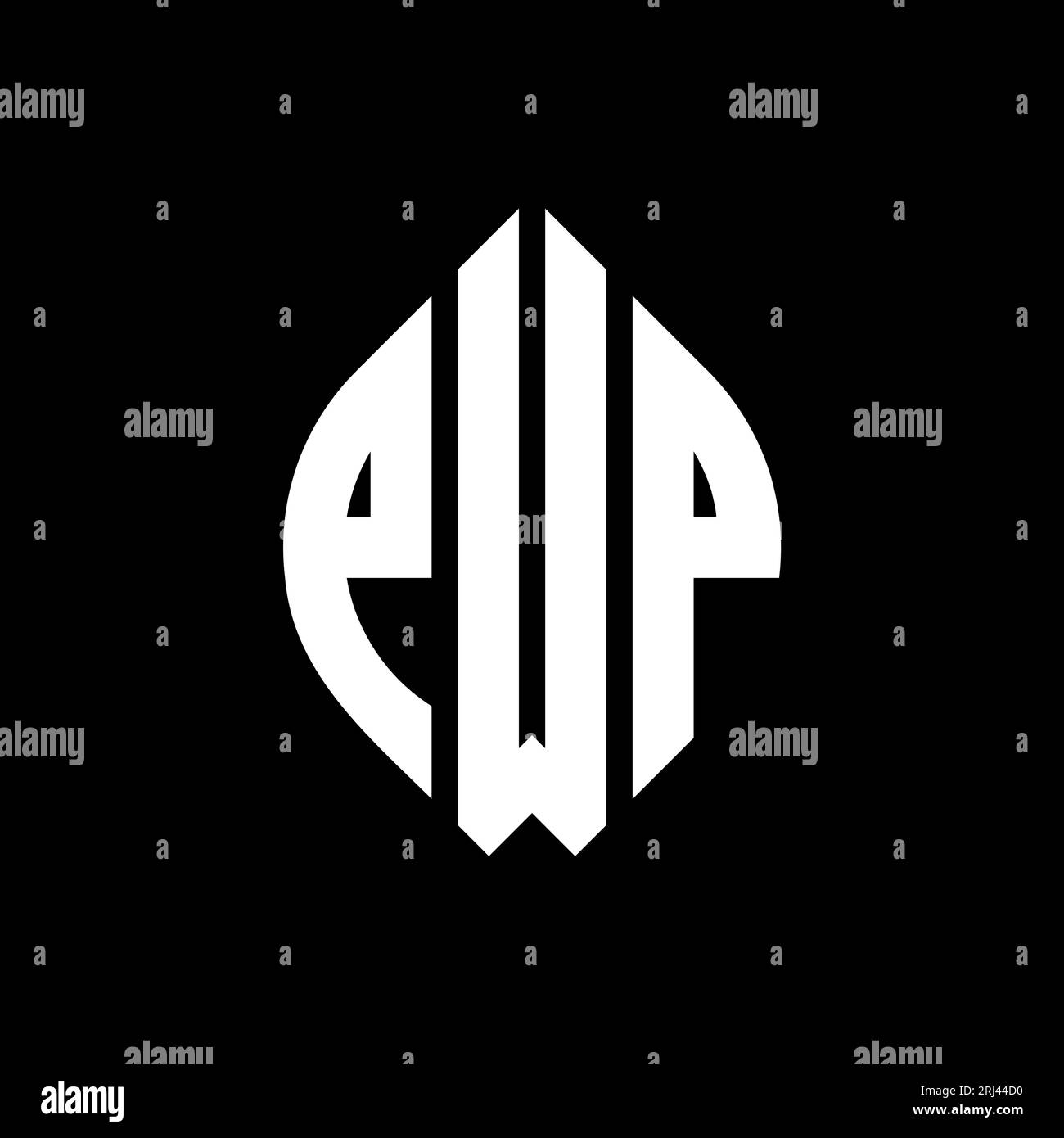 PWP circle letter logo design with circle and ellipse shape. PWP ...