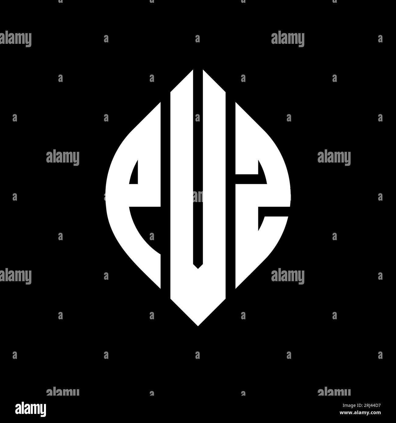 PVZ circle letter logo design with circle and ellipse shape. PVZ ...