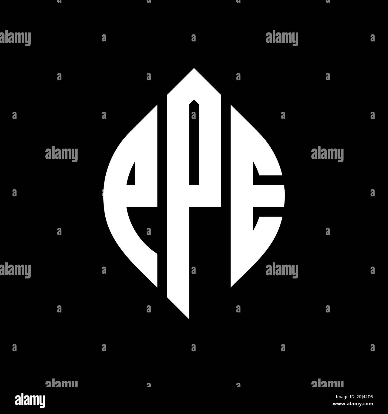 PPE circle letter logo design with circle and ellipse shape. PPE ...