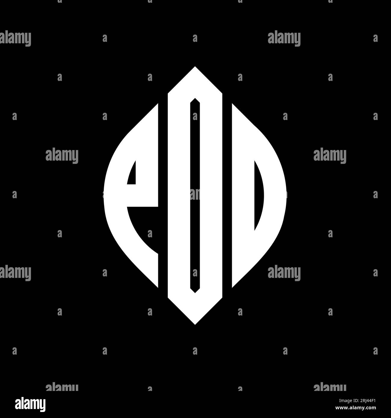 POD circle letter logo design with circle and ellipse shape. POD ...