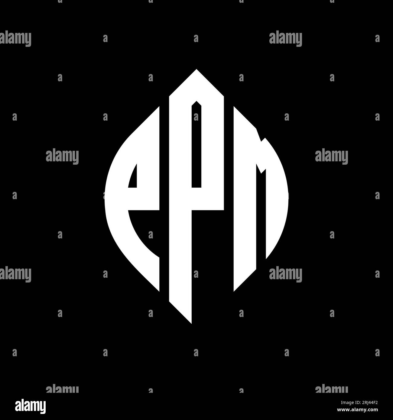 PPM circle letter logo design with circle and ellipse shape. PPM ...