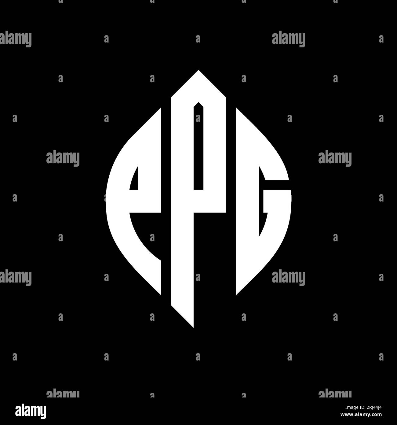 PPG circle letter logo design with circle and ellipse shape. PPG ...