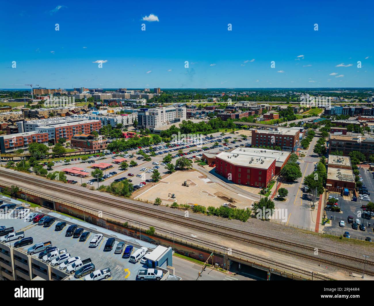 Aerial view of the downtown cityscape at Oklahoma Stock Photo - Alamy