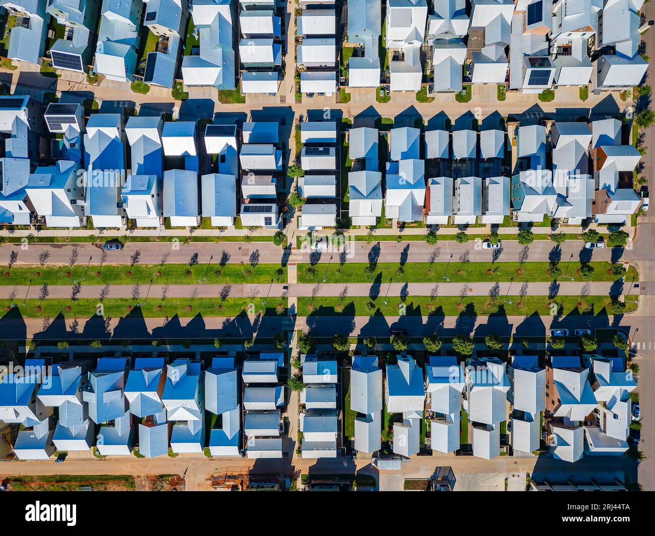 Aerial view of the residence building at Wheeler District, Oklahoma ...