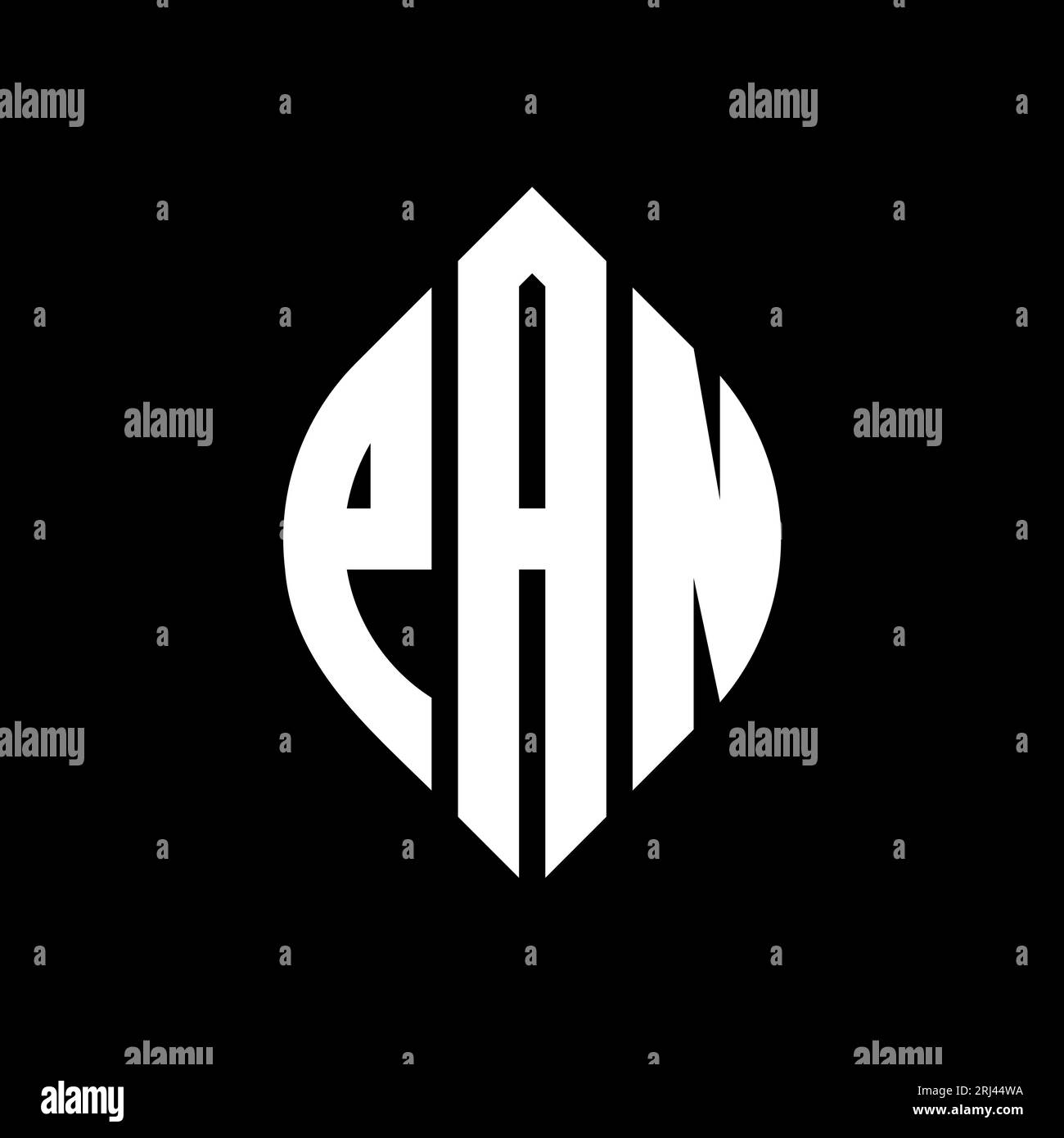 PAN circle letter logo design with circle and ellipse shape. PAN ...