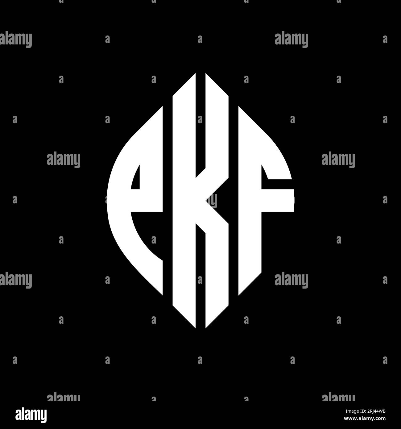 PKF circle letter logo design with circle and ellipse shape. PKF ellipse letters with ...