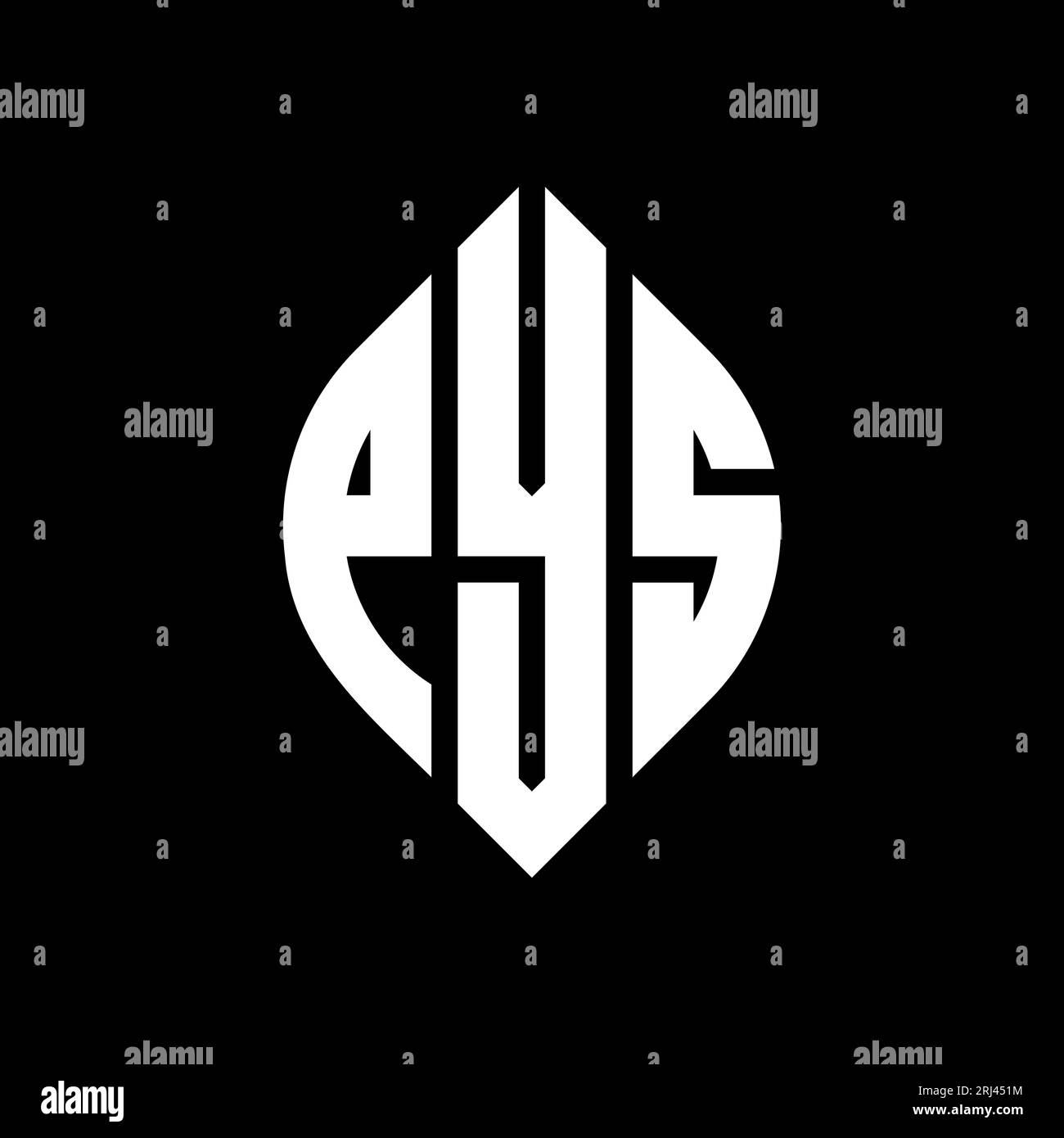 PYS circle letter logo design with circle and ellipse shape. PYS ...
