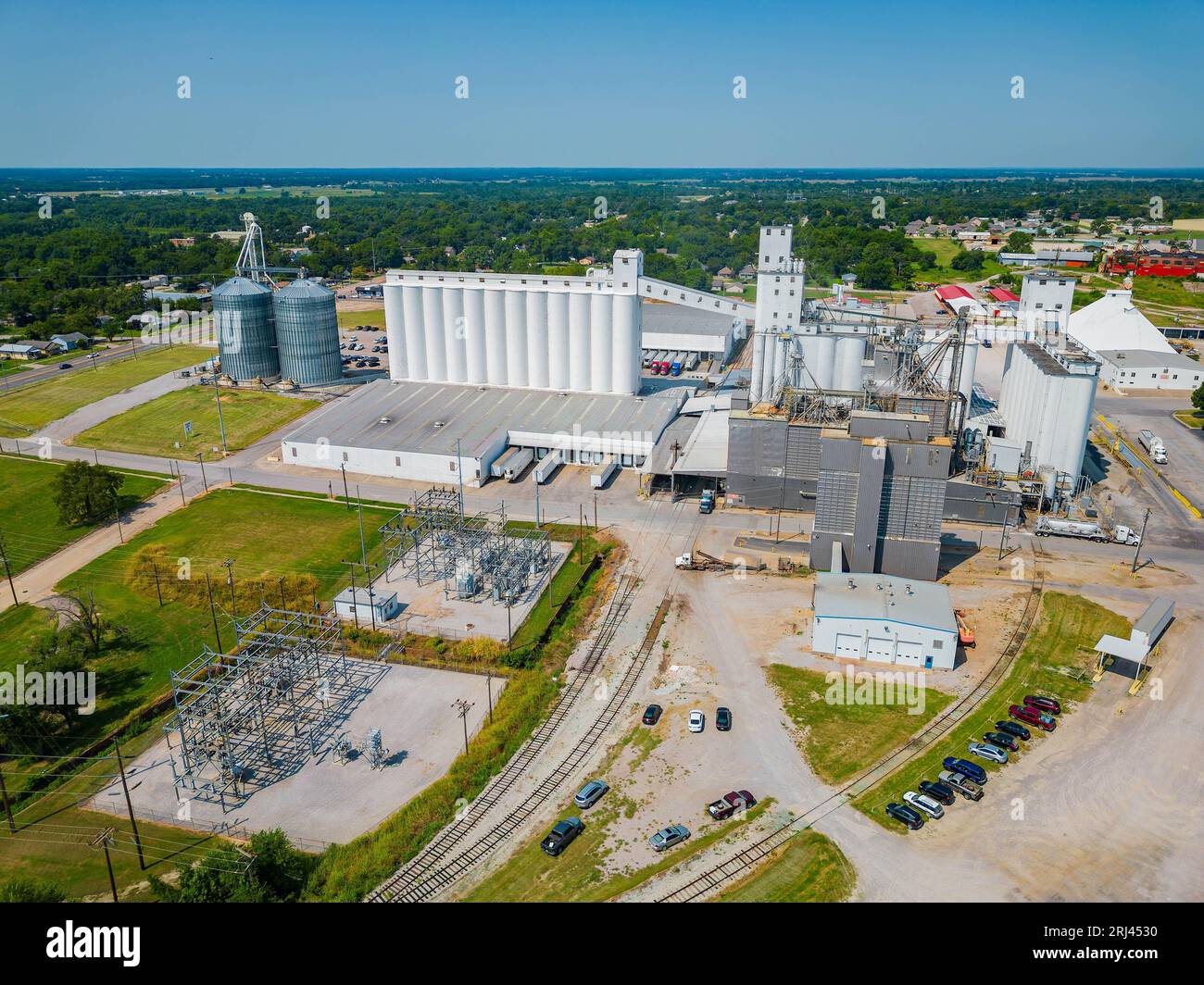 Aerial view of the Shawnee Milling Co at Oklahoma Stock Photo - Alamy
