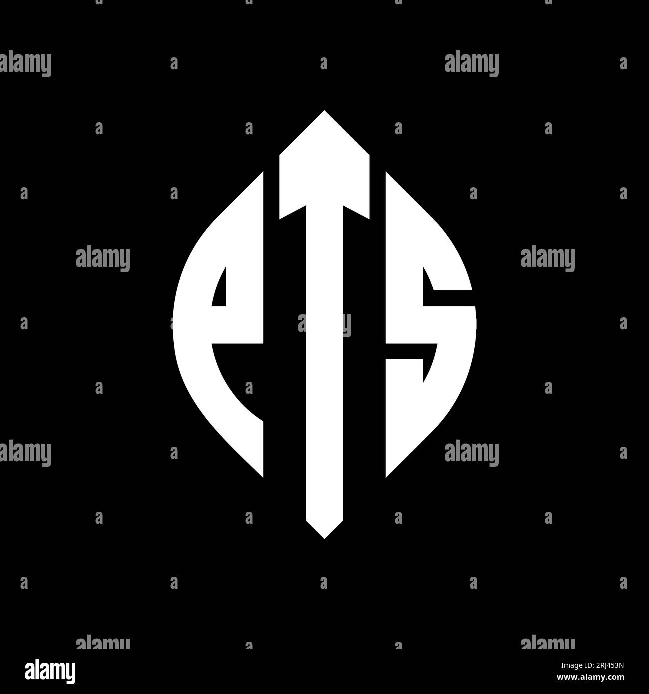 PTS circle letter logo design with circle and ellipse shape. PTS ...