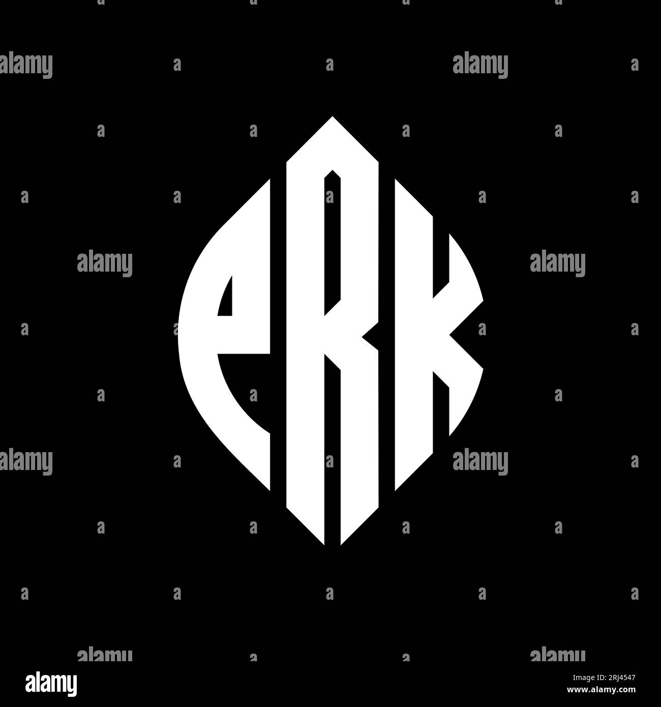 PRK circle letter logo design with circle and ellipse shape. PRK ...