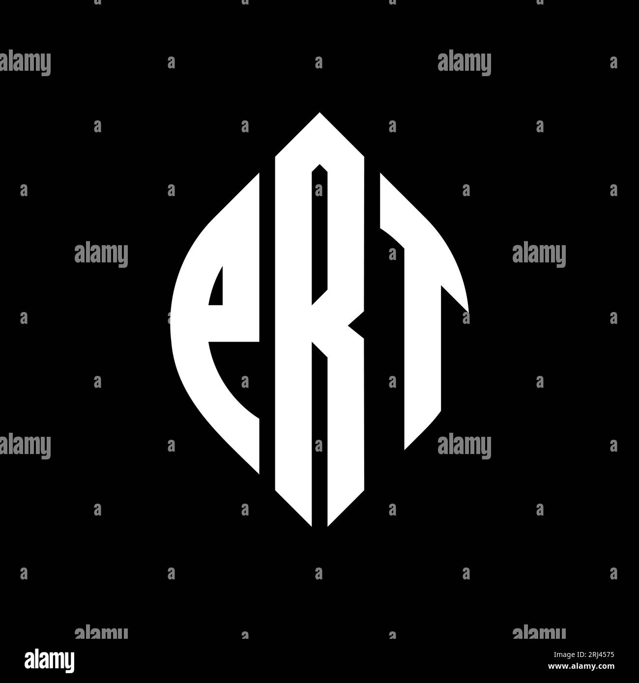 PRT circle letter logo design with circle and ellipse shape. PRT ...