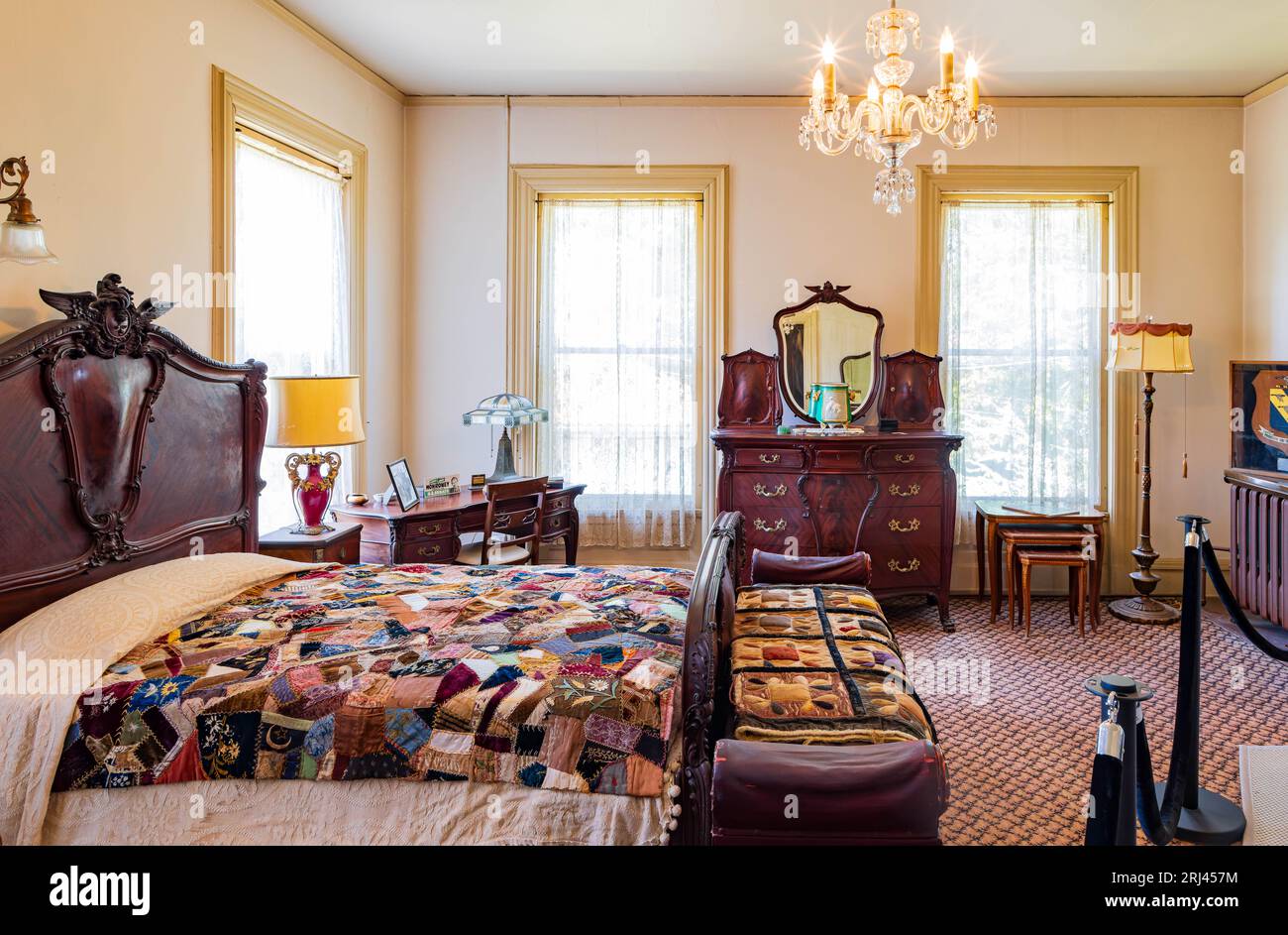 Oklahoma, AUG 11 2023 - Interior view of the Henry Overholser Mansion ...
