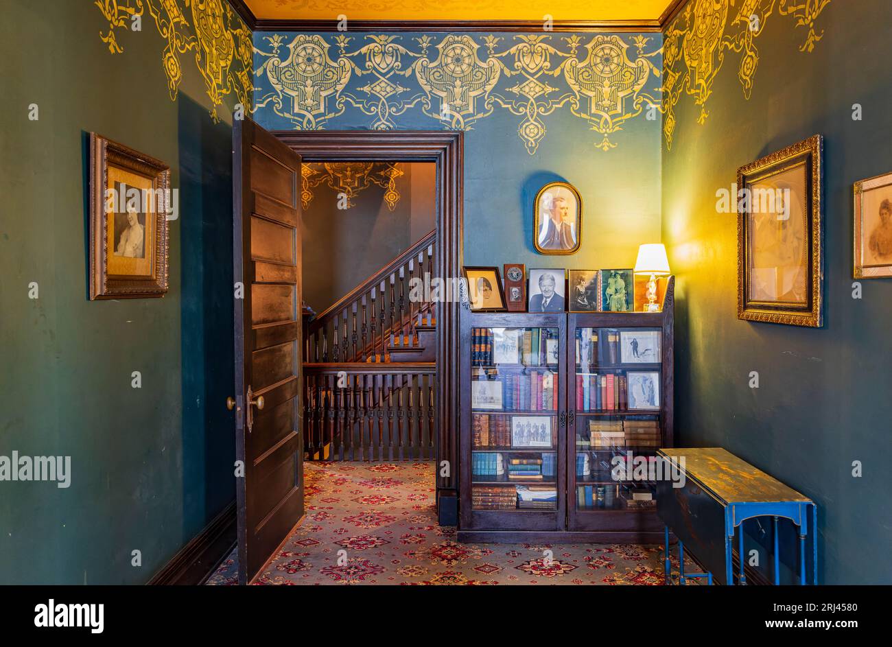 Oklahoma, AUG 11 2023 - Interior view of the Henry Overholser Mansion ...