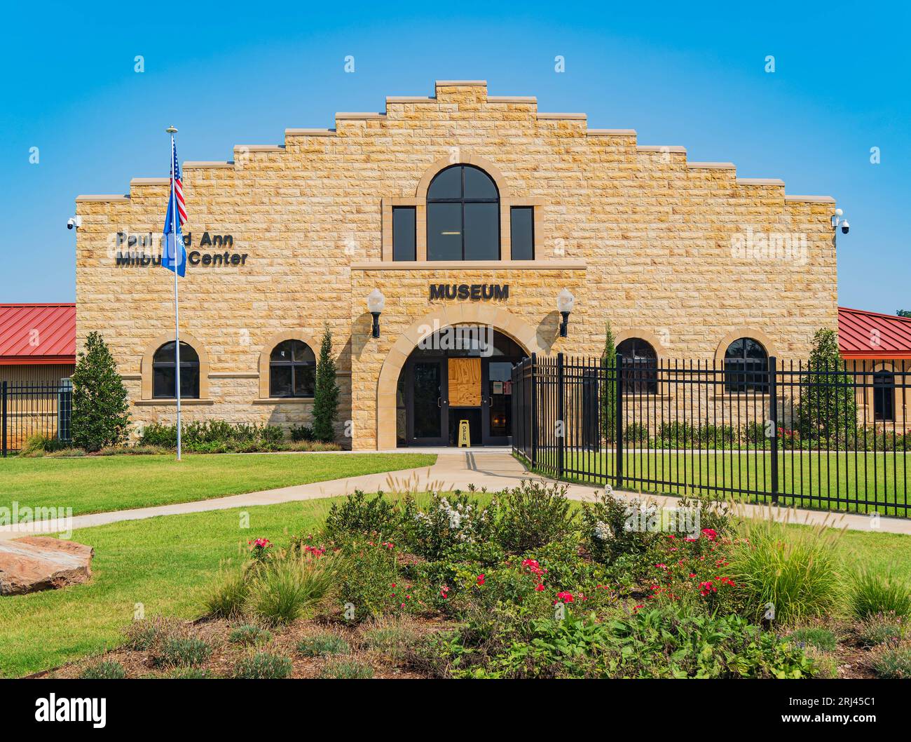 Oklahoma, AUG 18 2023 - Sunny view of the Paul and Ann Milburn Center ...
