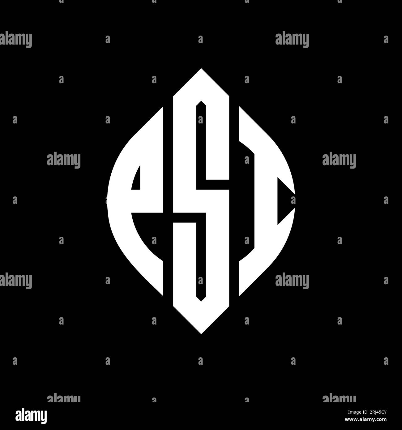 PSI circle letter logo design with circle and ellipse shape. PSI ...