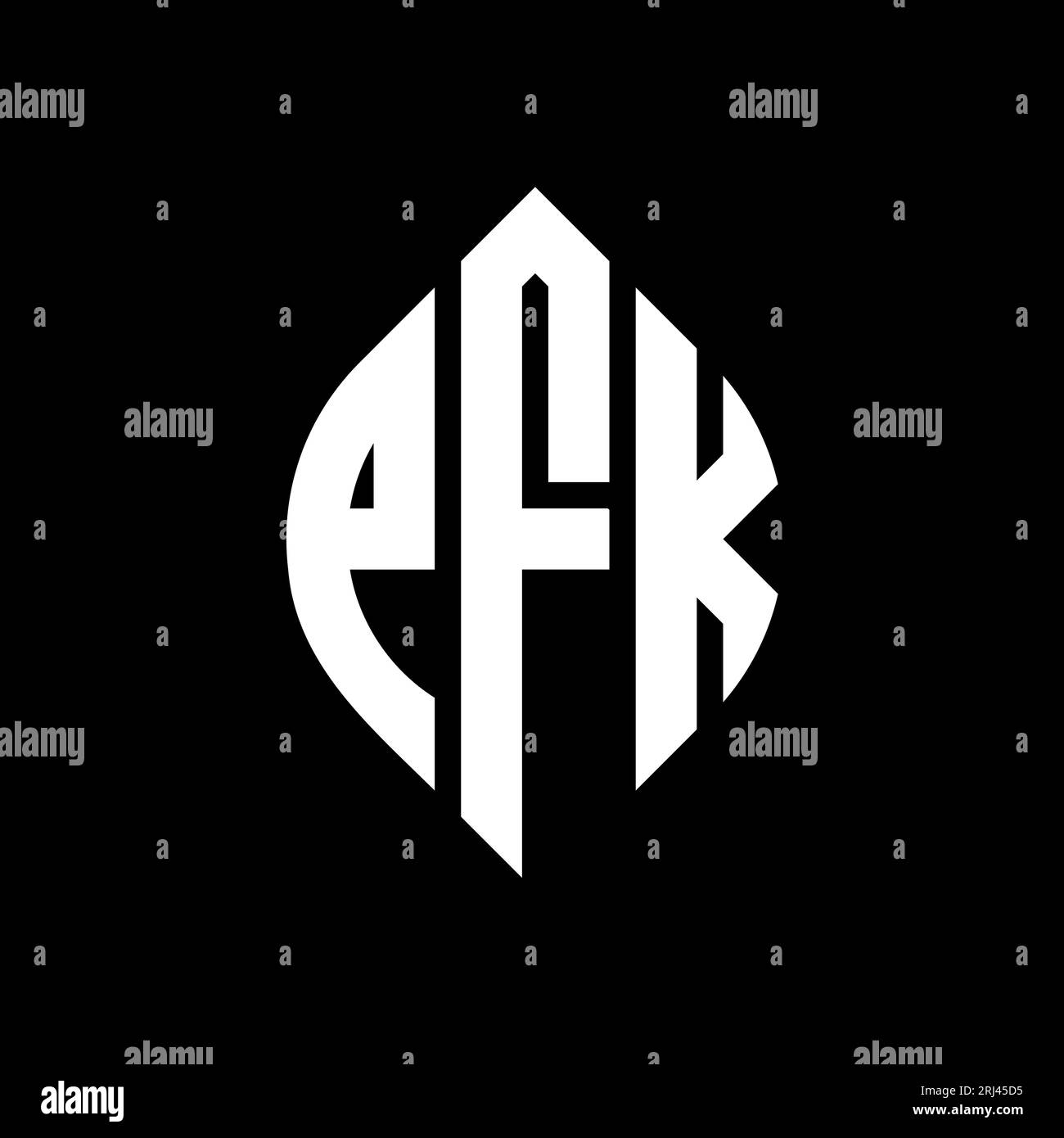 PFK circle letter logo design with circle and ellipse shape. PFK ...